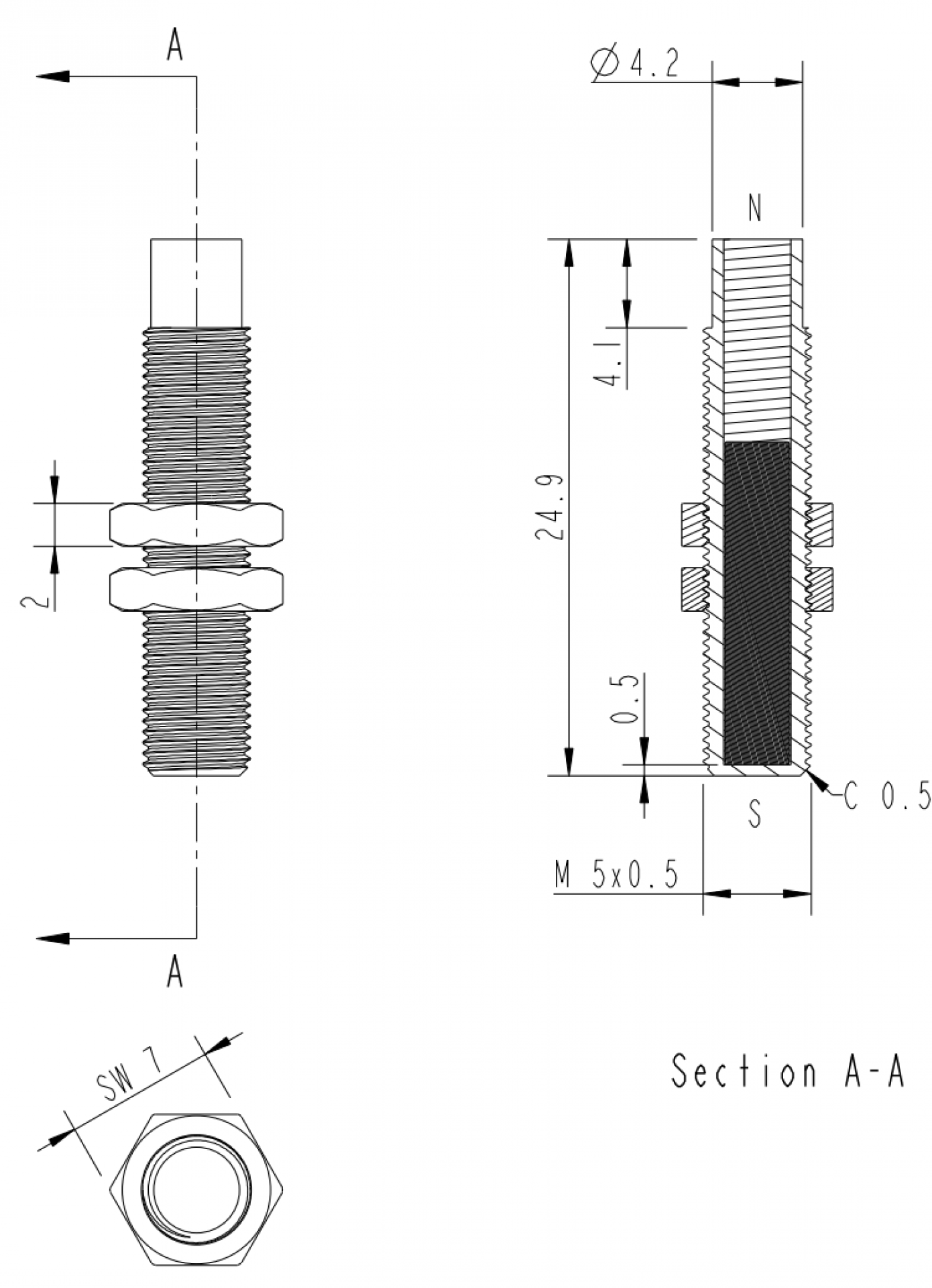 Magnet M5 Gewinde MMA-303 - Stärke: N35H | Magnet: NdFeB